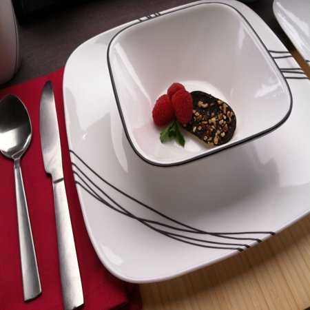 Corelle Square Simple Sketch 16-Piece Dinnerware Set - Walmart.com