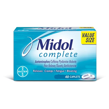Midol Complete, Menstrual Period Symptoms Relief, Caplets, 40 Count ...