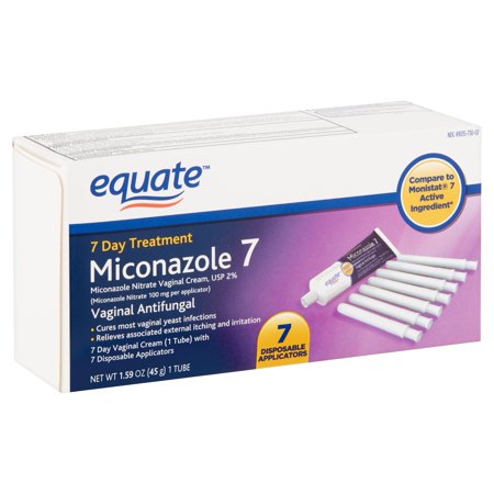 Equate Miconazole 7 Vaginal Cream with Disposable Applicators, 1.59 oz ...