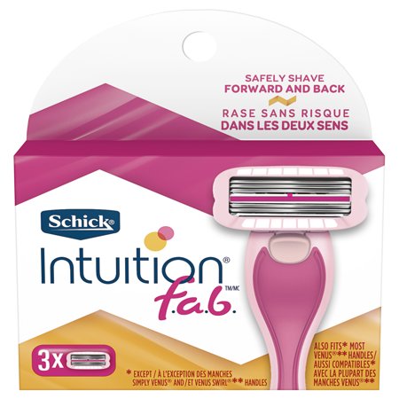Schick Intuition FAB Womens Razor Blades, 3 Razor Blade Refills ...