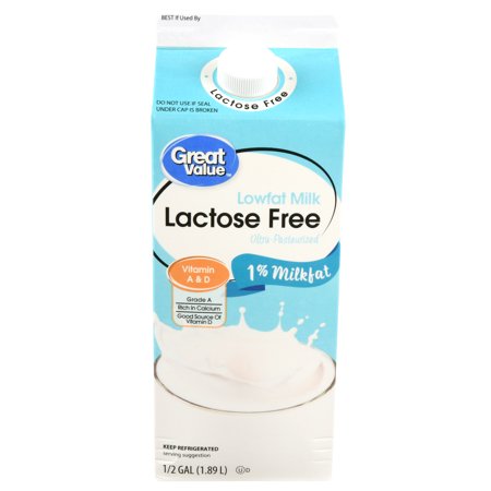 Great Value Lactose Free Milk, 1% Low Fat, 0.5 Gal - Walmart.com