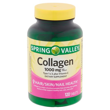 Spring Valley Collagen Tablets, 1000 mg, 120 count - Walmart.com