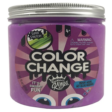 Compound Kings Color Changing Slime 15 oz Jar: Purple to White ...