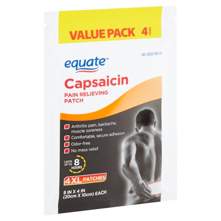 Equate Capsaicin Pain Relieving Patch Value Pack, XL, 4 count - Walmart.com