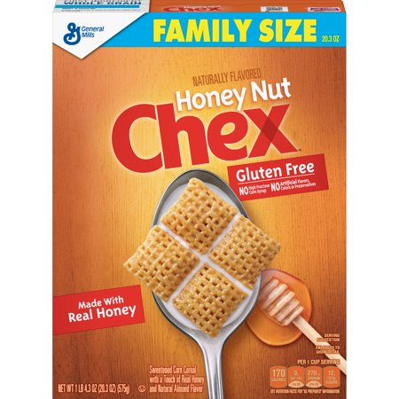 Honey Nut Chex Family Size Breakfast Cereal, Gluten Free, 20.3 oz Box ...