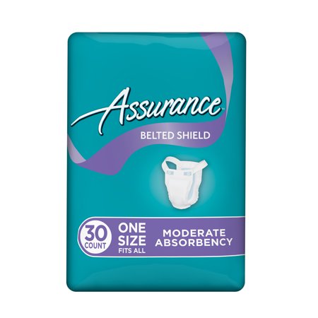 Assurance Incontinence Belted Shield Unisex, Moderate, One Size, 30 Ct ...