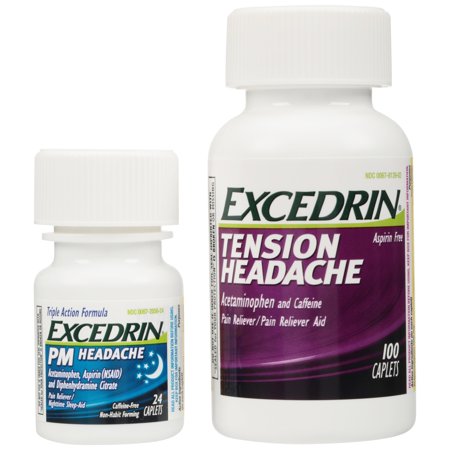 Excedrin® Tension Headache and PM Headache Pain Relief Caplets ...