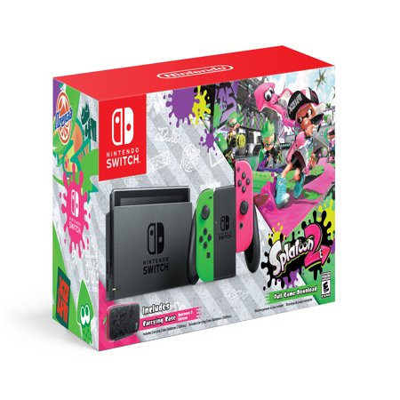 Nintendo Switch Hardware with Splatoon 2 + Neon Green/Neon Pink Joy ...