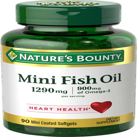 Nature's Bounty Mini Fish Oil Omega-3 Softgels, 1290 Mg, 90 Ct ...