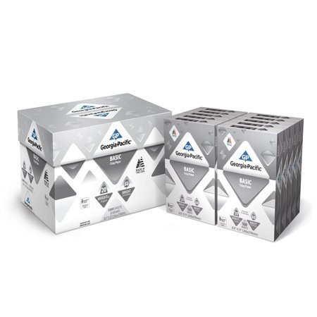 Georgia Pacific Basic Paper 8.5" x 11", 20lb/88 Bright, 5000 Sheets ...