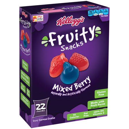Kellogg's Mixed Berry Fruity Snacks, 22 count pouches - Walmart.com