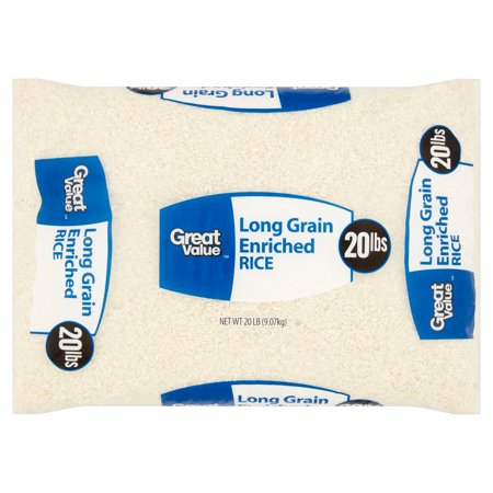 Great Value Long Grain Enriched Rice, 20 lb - Walmart.com