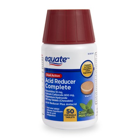 Equate Acid Reducer Complete Chewable Tablets, Mint, 50 Ct - Walmart.com