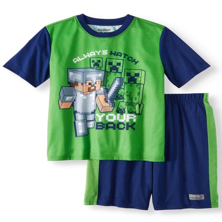 Minecraft - Boys' Minecraft 2 Piece Pajama Sleep Set (Little Boy & Big ...