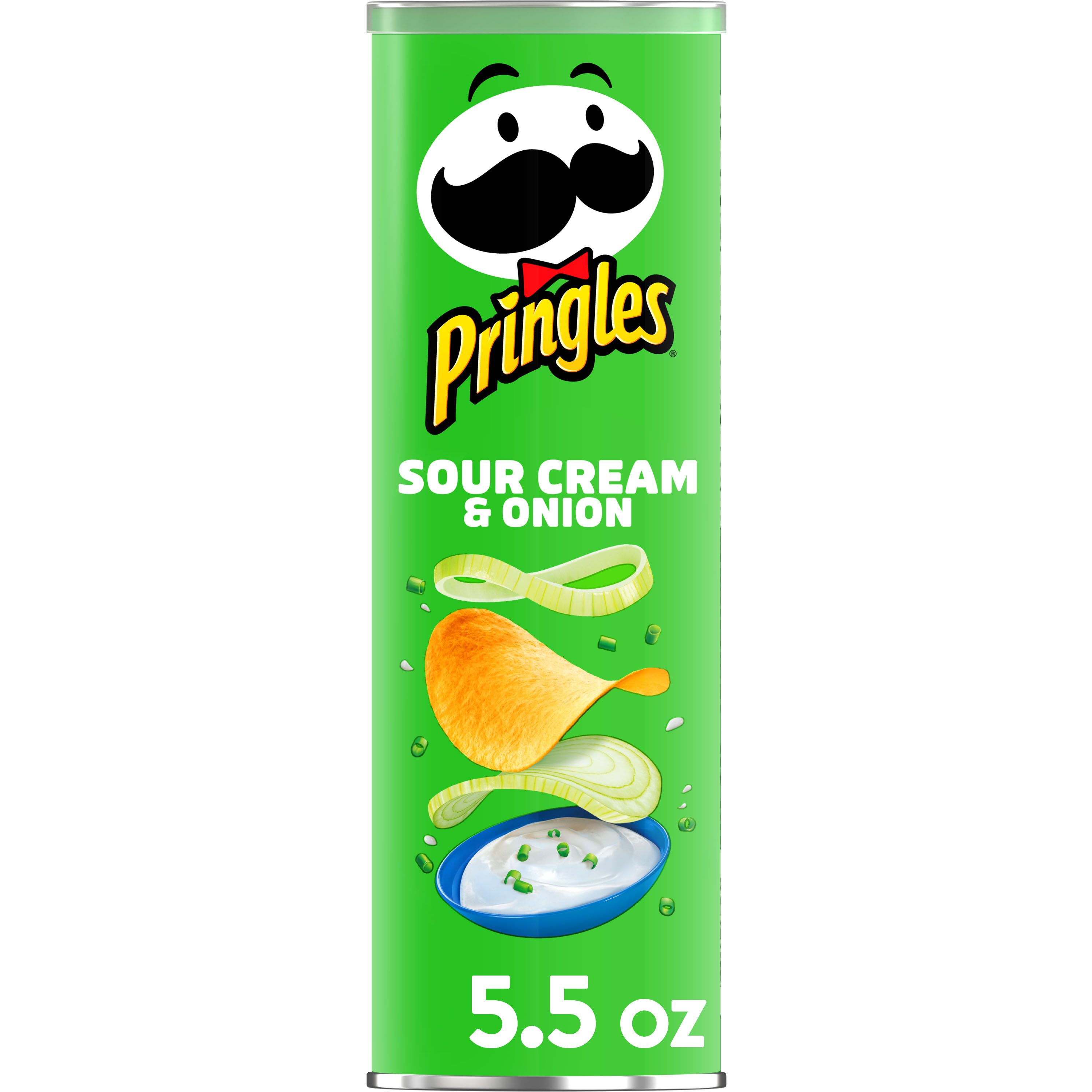 Pringles Potato Crisps Cream Sour Chips Onion Flavored 5 5 Oz