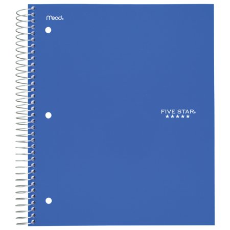 Five Star 5-Subject College Ruled Spiral Notebook (07153) - Walmart.com