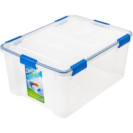 Ziploc 60 Qt./15 Gal. WeatherShield Storage Box, Clear - Walmart.com