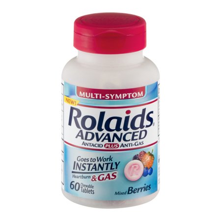 Rolaids Advanced Tablets, Mixed Berries 60ct - Walmart.com