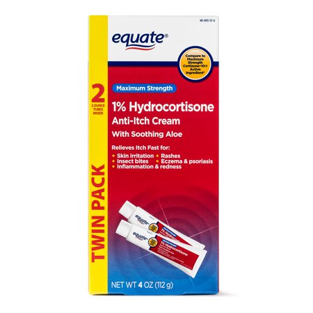 Equate Maximum Strength Anti-Itch Hydrocortisone Cream, 2 Oz, 2 Ct ...