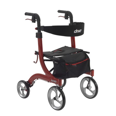 Drive Medical Nitro Euro Style Rollator Rolling Walker, Red - Walmart.com