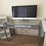 Mainstays Versatile Modern Glass-Top Desk, Multiple Colors - Walmart.com